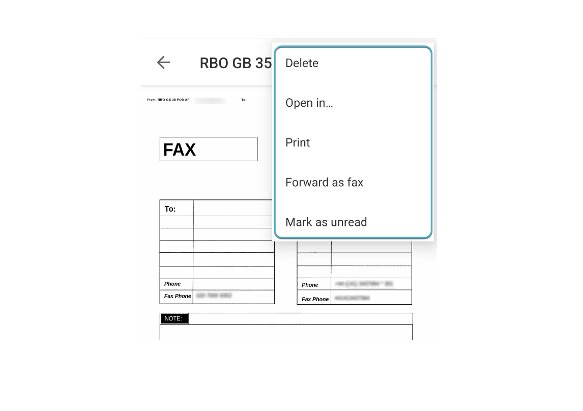 Anzeigen und Verwalten eines Faxes | Vodafone