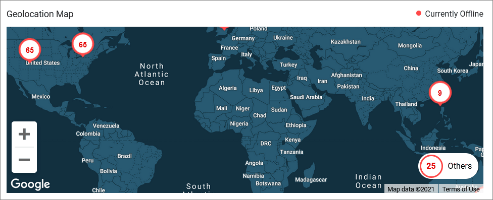 Rooms & Devices: Geolocation Map widget on the Overview dashboard ...